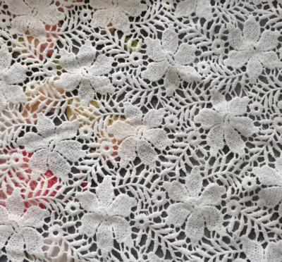 China High Quality Flower Embroidery Lace Fabric Water Soluble Polyester for Ladies' Garments and Bags for sale