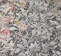 China High Quality Flower Embroidery Lace Fabric Water Soluble Polyester for Ladies' Garments and Bags for sale