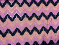 China Ethnic Style DIY Sofa Cover Fine Canvas Printed Wavy Stripes Lace Fabric for Dormitory Tablecloth and Bag Fabric for sale