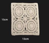 China Vintage 3D Lace Table Mat Hollowed Out Embroidery Coasters Shot Decorative Props Soft Cotton Home Fabric Square for sale