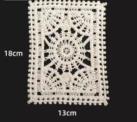 China Vintage 3D Lace Table Mat Hollowed Out Embroidery Coasters Shot Decorative Props Soft Cotton Home Fabric Square for sale
