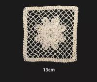China Vintage 3D Lace Table Mat Hollowed Out Embroidery Coasters Shot Decorative Props Soft Cotton Home Fabric Square for sale