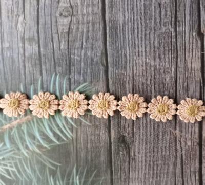 China 1.5cm French Lace Daisy Flower Water Soluble Embroidery Trim for Children's Dresses Shoes & Bags Decoration for sale