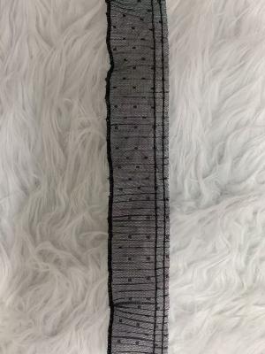 China New ARRIVAL! 100% Nylon Pleated Lace trim for ladies' dress ,pleated lace, none elastic lace ,lace trim make of mesh for sale