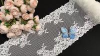 China NYLON SPANDEX WIDE LACE TRIM,LARGE EDGE LACE,ELEGANT BROAD LACE BORDER, for sale