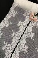 China NYLON SPANDEX WIDE LACE TRIM,LARGE EDGE LACE,ELEGANT BROAD LACE BORDER, for sale