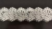 China Double sided wavy eyelash lace trim neck lace 11.5cm nylon perfect for adding elegance and unique floral embroidery to nightwear sleeves for sale
