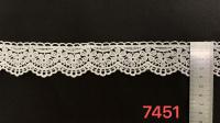 China White Polyester Water-Soluble Embroidery Lace Trim, Floral Scalloped Wide Lace Border for Bridal Dress, Lingerie, DIY Crafts for sale