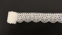 China White Polyester Water-Soluble Embroidery Lace Trim, Floral Scalloped Wide Lace Border for Bridal Dress, Lingerie, DIY Crafts for sale