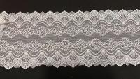China Classic French Style White 22cm Lace Edge Spandex/Nylon lace tirm Elastic Garment Border for Wedding Decoration & DIY for sale