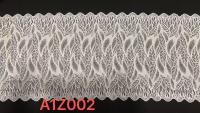 China French Lace Trim with Leaf Flower Wave Edge in Nylon/Spandex Blend 25.5CM Width for Women's Clothing for sale