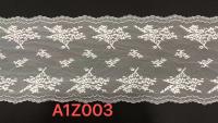 China Classic Retro Style Floral Mesh Elastic Lace Trim 22.5cm Width Nylon/Spandex for Wedding Veil Decoration for sale