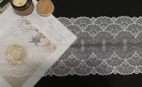China A1Z004 French Lace with Nylon/Spandex Material and 19CM Width Featuring Wavy Edge Design for Dress & Home Textiles for sale