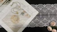 China A1Z004 French Lace with Nylon/Spandex Material and 19CM Width Featuring Wavy Edge Design for Dress & Home Textiles for sale