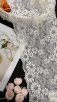 China Sunflower Daisy Floral Lace Trim Stretch Fabric in Nylon Spandex with 22.5cm Width for Pajama Dresses for sale