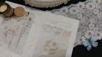 China Sunflower Daisy Floral Lace Trim Stretch Fabric in Nylon Spandex with 22.5cm Width for Pajama Dresses for sale