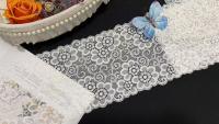 China Retro European Floral Elastic Lace Trim with 15.5cm Width and Nylon/Spandex Blend for Women's Dresses for sale