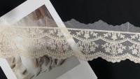 China Exquisite French Wave Pattern Eco-Friendly Voile Lace with Water-Soluble Mesh and Embroidery Stretch Fabric for sale