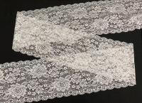 China French Lace Camellia Flower Pattern 15cm Width Dual Color Fancy Luxury Elastic Nylon Spandex Lace Pajama Decoration Accessories for sale