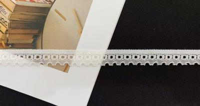 China Soft Crescent Edge Grid Openwork Nylon Spandex Elastic Lace Trim for Casual Outfit Vintage Handcraft Embellishment for sale