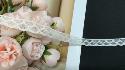 China Fine Honeycomb Mesh Scallop Nylon Spandex Elastic Lace Trim for Lingerie Night gown Casual Dress Decor for sale