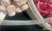 China Elegant Double-Row Oval Hollow Picot Edge Nylon Spandex Elastic Lace Trim for Lingerie Pajama Nightdress DIY Decor for sale