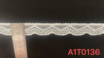China 2.5cm Exquisite French Wave Pattern Eco-Friendly Nylon Lace Trim With Hollow-out Design For Garment Decoration for sale