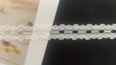 China 2.5cm Delicate Floral Nylon Lace Trim with Symmetrtrical Openwork & Eyelet Hole Design for Women's Dresses, Lingerie and Garment Decor for sale