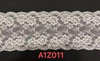 China A1Z011 16.5cm Wide Fancy French Double Wave Floral Elastic Stretch Lace Fabric Rhinestones for Lingerie Wedding Dresses for sale
