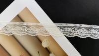 China 3.5cm Romantic Hollow Floral Elastic Lace Trim Soft Against Skin for Bridal Dresses & Custom Apparel Making for sale