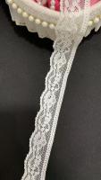 China 3.5cm Romantic Hollow Floral Elastic Lace Trim Soft Against Skin for Bridal Dresses & Custom Apparel Making for sale