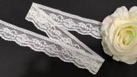 China 3.5cm Romantic Hollow Floral Elastic Lace Trim Soft Against Skin for Bridal Dresses & Custom Apparel Making for sale