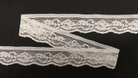 China 3.5cm Romantic Hollow Floral Elastic Lace Trim Soft Against Skin for Bridal Dresses & Custom Apparel Making for sale