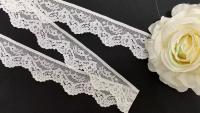 China 3.5cm White French Lace Trim (Nylon/Spandex) Elastic Bridal Lace for Garment Accessories & Home Decor-A1W0001 for sale