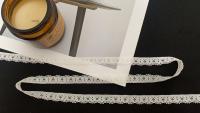 China 1.2cm White Symmetric Hollow-out Nylon Lace Trim with Delicate Scalloped Edge Eco-Friendly Elastic Fabric for Garment Sewing for sale