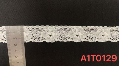 China Soft Stretch Nylon Lace of 2.6cm with Hollow Flower Scalloped Edge, Great Trim for Dresses and Lingerie for sale