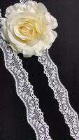 China 3.5cm Premium Soft Ammonia Elastic Hollow Flower Lace Trim Breathable Floral Edging for Underwear, Evening Gowns & Handmade Decoration for sale