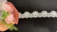 China 3.5CM Delicate Hollow Floral Polyamide Stretch Lace Trim Non-Irritating Elastic Tape for Bra, Bridal Gowns & DIY Clothing Projects for sale
