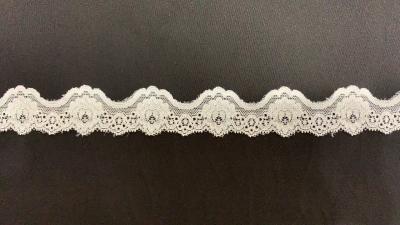 China 3.5CM Delicate Hollow Floral Polyamide Stretch Lace Trim Non-Irritating Elastic Tape for Bra, Bridal Gowns & DIY Clothing Projects for sale