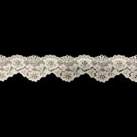 China 6CM Soft Touch 4-Way Stretch Hollow Flower Lace Trim Nylon Spandex Fabric for Underwear Bands, Party Dresses & Craft Making for sale