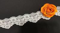 China 6CM Soft Touch 4-Way Stretch Hollow Flower Lace Trim Nylon Spandex Fabric for Underwear Bands, Party Dresses & Craft Making for sale