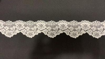China 6CM Soft Touch 4-Way Stretch Hollow Flower Lace Trim Nylon Spandex Fabric for Underwear Bands, Party Dresses & Craft Making for sale