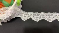 China 6CM Soft Touch 4-Way Stretch Hollow Flower Lace Trim Nylon Spandex Fabric for Underwear Bands, Party Dresses & Craft Making for sale