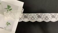 China 6.5cm Soft White Floral Nylon Stretch Lace Trim with Scalloped Flower Edge for Lingerie & Dress Sewing for sale