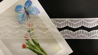 China Wave Hollow Mesh Lace with Vertical Stripe Detail, Soft Stretch Nylon Lace Trim for Dresses and Underwear Trimming for sale