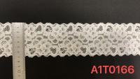 China Exquisite White Heart-floral Lace with Dotted Hollow Mesh, Soft Stretch Nylon for Garment and Intimate Wear Trimming for sale