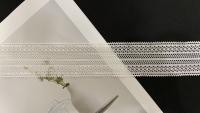 China 5cm White Symmetric Hollow-out Nylon Lace Trim with Delicate Scalloped Edge Eco-friendly Elastic Fabric for Garment Sewing for sale