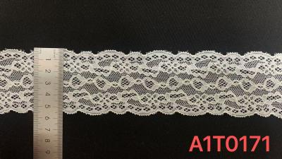 China 5.7cm Exquisite Openwork Pattern Stretch Lace Trim with Delicate Eyelet Design Soft Nylon Fabric for Women's Dresses and Lingerie for sale