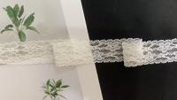 China 3.5cm White Four-leaf Floral Hollow Lace Trim with Tiny Scalloped Edges Soft Nylon Fabric for Women's Dresses for sale