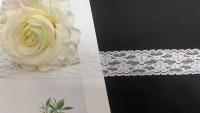 China 3.5cm White Four-leaf Floral Hollow Lace Trim with Tiny Scalloped Edges Soft Nylon Fabric for Women's Dresses for sale
